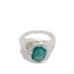 SIMUERO Lago Ring - Silver/aquamarine