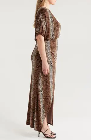 24SEVEN COMFORT APPAREL Boat Neck Batwing Sleeve Dress