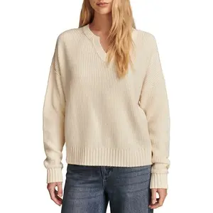 Lucky Brand Notch Neck Cotton-blend Pullover Sweater