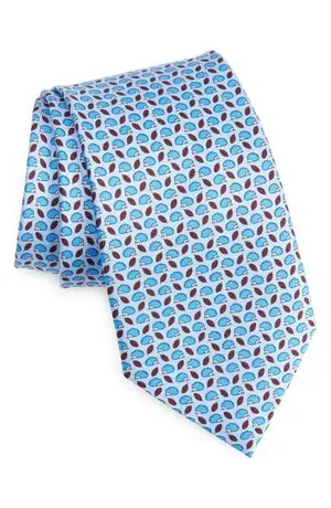 Zegna ZEGNA Ties Bird Print Silk Tie Blue