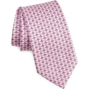 Zegna Mountain Print Silk Neck Tie - Pink