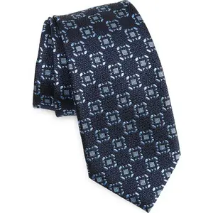 Zegna Geo Silk Neck Tie - Navy