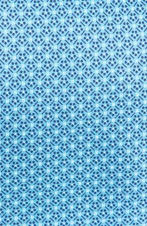 Zegna Micro Floral Silk Neck Tie - Light Blue