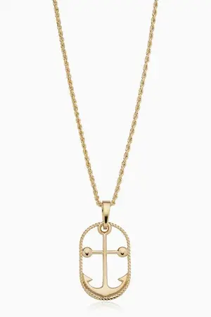 ORADINA 14k Anchor Pendant Necklace - Yellow Gold