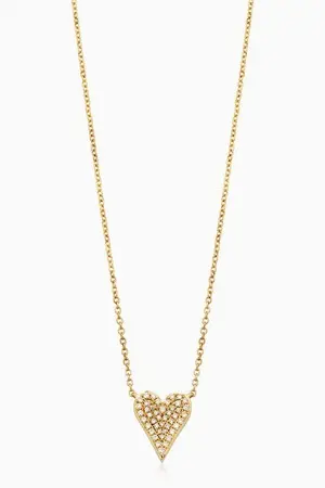 ORADINA 14k Diamond Heart Pendant Necklace - Yellow Gold