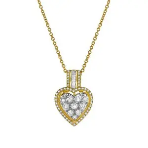 LUVMYJEWELRY Heart Of Grace Diamond Pendant - 10k Yellow Gold