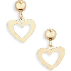 Bony Levy 14k Gold Heart Drop Earrings - 14k Yellow Gold