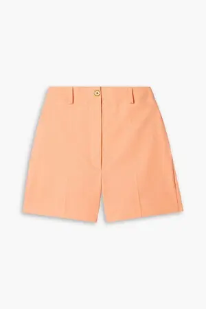 PATOU Wool-blend Twill High-rise Shorts - Peach