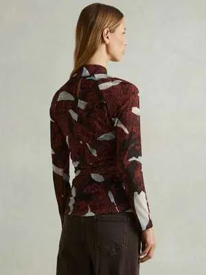 REISS Vanna Printed Top