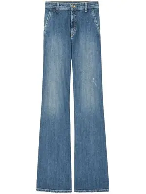 NILI LOTAN Anna Mid-rise Wide-leg Jeans - Blue