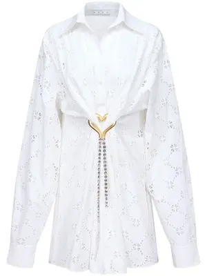 AREA Broderie Anglaise Shirt Dress