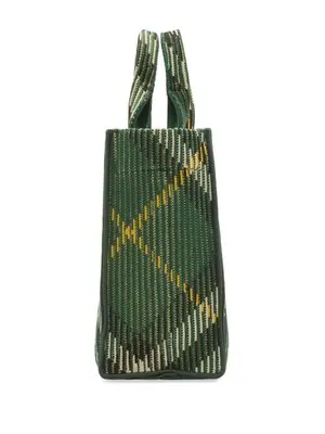 Burberry Check Pattern Knit Tote Bag - Green
