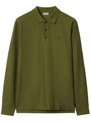 Burberry Long-sleeve Cotton Polo Shirt - Green