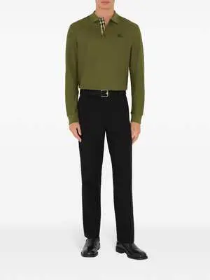 Burberry Long-sleeve Cotton Polo Shirt - Green