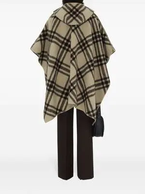 Burberry Reversible Checkered Wool Cape