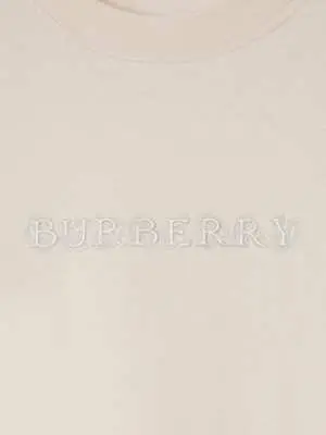 Burberry Logo-embroidered T-shirt - Neutrals
