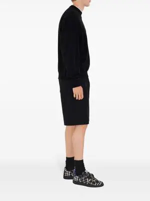 Burberry Flocked-logo Cotton-blend Shorts - Black