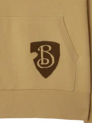Burberry Intarsia-knit Logo Wool-blend Hoodie