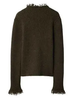Burberry Frayed Wool Jumper - Brown