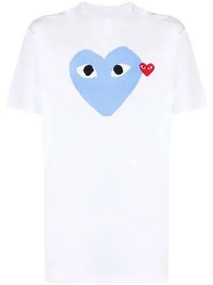 Play Comme Des Garcon Signature Heart T-shirt - White