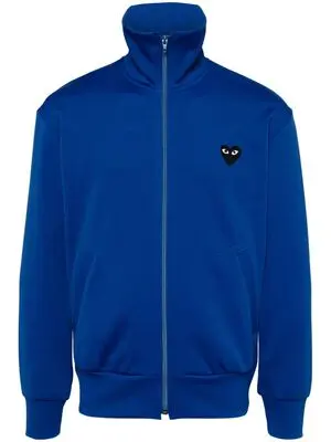 Play Comme Des Garcon Heart-print Jersey Track Jacket - Blue