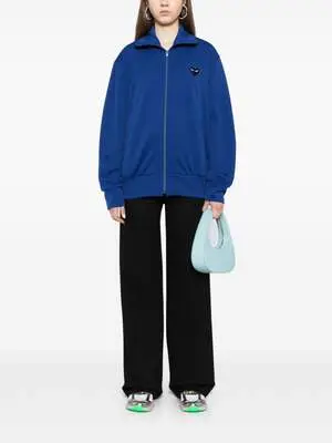 Play Comme Des Garcon Heart-print Jersey Track Jacket - Blue