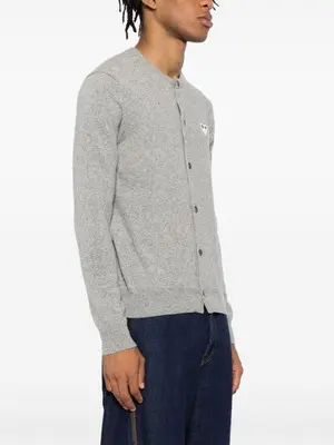 Play Comme Des Garcon Wool Cardigan - Grey