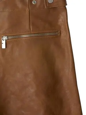 Burberry Pleat-detail Leather Trousers - Brown