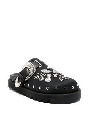 Toga Eyelet-detail Mules - Black