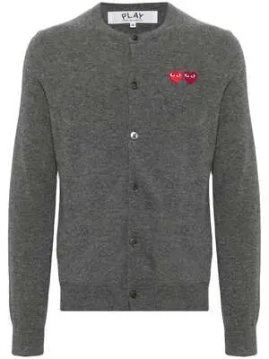 Play Comme Des Garcon Heart-patch Wool Cardigan