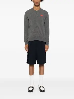 Play Comme Des Garcon Heart-patch Wool Cardigan
