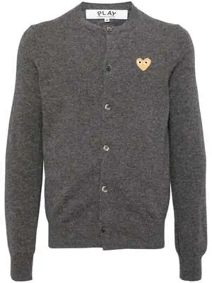 Play Comme Des Garcon Wool Cardigan - Grey