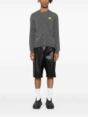 Play Comme Des Garcon Wool Cardigan - Grey