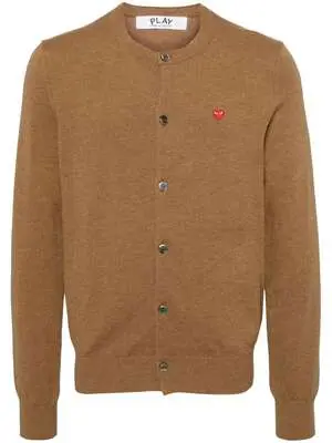 Play Comme Des Garcon Wool Cardigan - Brown