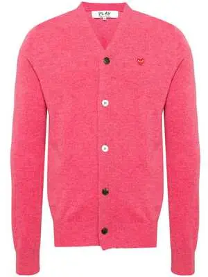 Play Comme Des Garcon Wool Cardigan - Pink