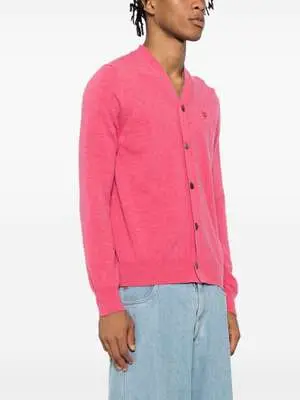Play Comme Des Garcon Wool Cardigan - Pink