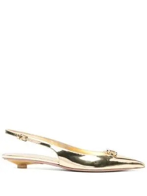 Valentino Garavani 25mm Vlogo Slingback Pumps - Gold