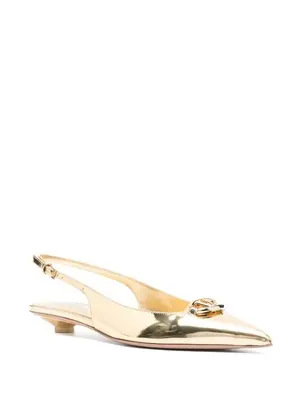 Valentino Garavani 25mm Vlogo Slingback Pumps - Gold