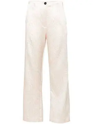 FORTE_FORTE Patterned Straight Trousers