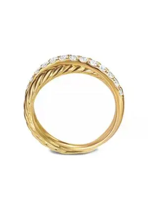 David Yurman 18kt Yellow Crossover Diamond Ring - Gold