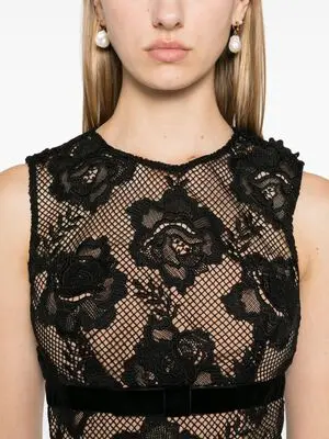 SELF-PORTRAIT Bow-detail Lace Mini Dress