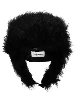 YVES SALOMON Fur-trimmed Ear Flaps Hat - Black