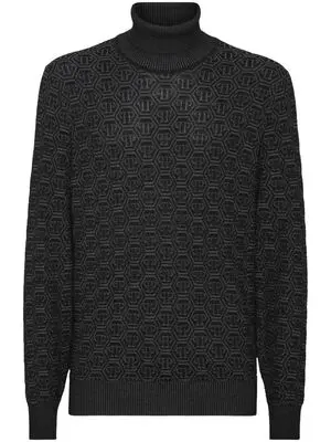 Philipp Plein Monogram Print Sweatshirt - Black
