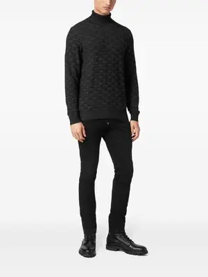 Philipp Plein Monogram Print Sweatshirt - Black
