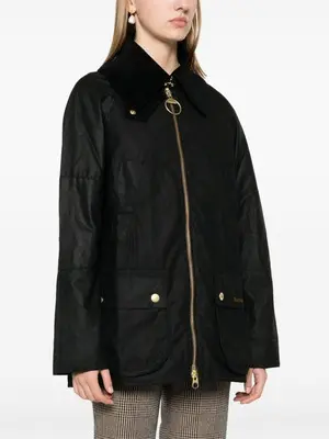 Barbour Allerston Waxed Cotton Coat - Black