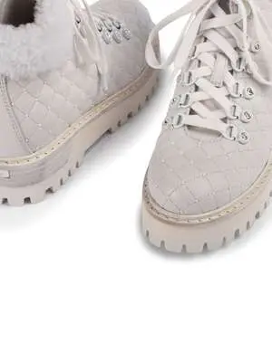 LE SILLA St. Moritz 40mm Quilted Combat Boots - White