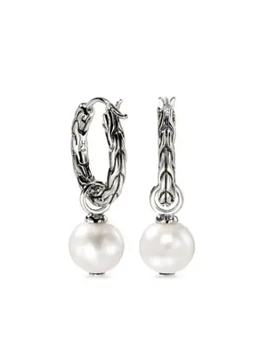 John Hardy Essential Pearl Hoop Earrings - Silver