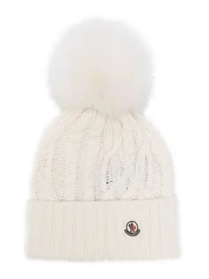 Moncler Pompom-detail Beanie - White