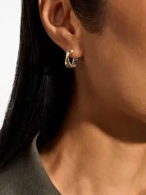 John Hardy 14kt Gold Jh Essential Crossover Hoop Earrings - Silver