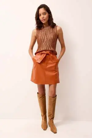 MARIE OLIVER Mcguire Metallic Knit Top - Copper